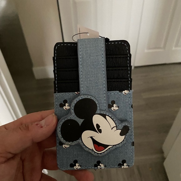 Disney | Bags | Mickey Mouse Denim Card Wallet Rfid Blocking | Poshmark